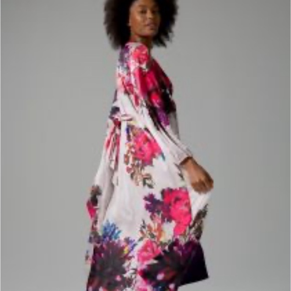 Soma | Intimates & Sleepwear | Soma Satin Watercolor Floral Long Robe ...